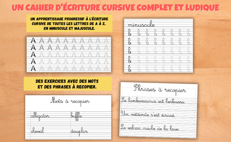 Cahier d’écriture cursive - Tracer les lettres de l'alphabet